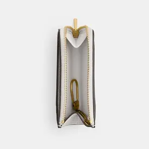 COACH Essential Key Zip Card Case - Brass/chalk