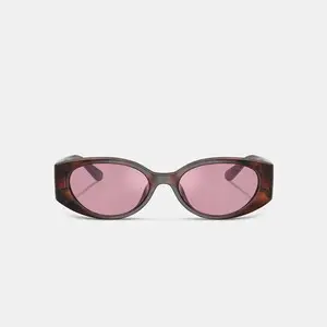 COACH Maxi Sculpted C Narrow Round Sunglasses
