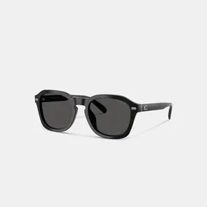 COACH C Hardware Round Sunglasses - Black