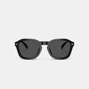 COACH C Hardware Round Sunglasses - Black