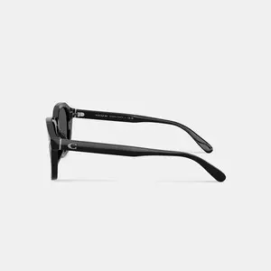 COACH C Hardware Round Sunglasses - Black