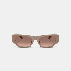 COACH Beveled C Narrow Cat Eye Sunglasses - Light Brown