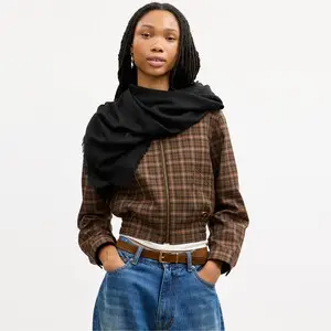 COACH Signature Overd Square Scarf - Black