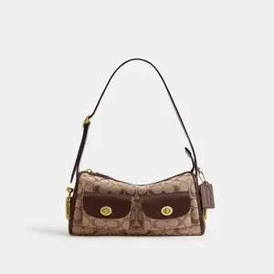 COACH Turnlock Haversack Bag 27 In Signature Jacquard