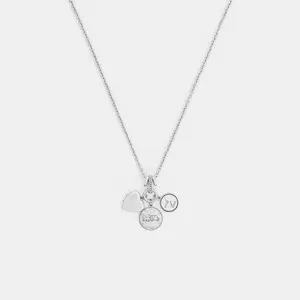 COACH Heart And Coins Cluster Pendant Necklace