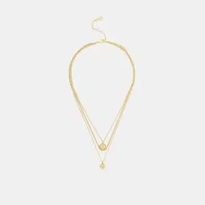 COACH Heart And Coin Layered Necklace