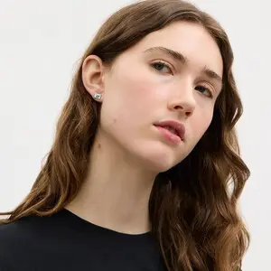 COACH Signature Envelope Stud Earrings