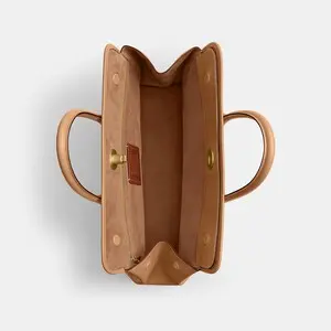 COACH Buy Now Turnlock Tote Bag 40 - Brass/sandstone