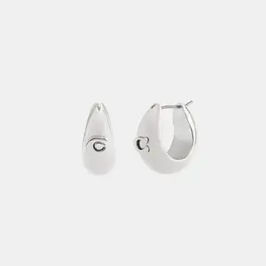 COACH Signature Thick Hoop Earrings