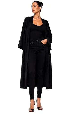 DAI MODA Open Sweater Duster - Black