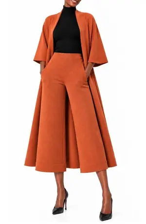 DAI MODA Open Sweater Duster - Rust