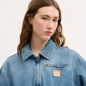COACH OUTLET Zip Denim Cropped Jacket