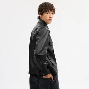 COACH OUTLET Leather Trucker Jacket