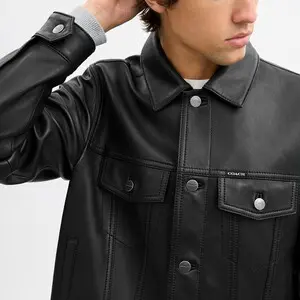 COACH OUTLET Leather Trucker Jacket