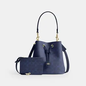 COACH OUTLET Rowan Bucket Bag In Signature Canvas - Gold/navy