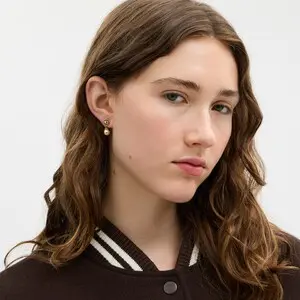 COACH OUTLET Signature Enamel Coin Pearl Drop Earrings