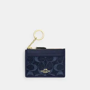 COACH OUTLET Mini Skinny Id Case In Signature Chenille - Gold/navy