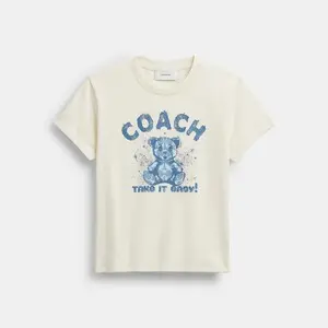 COACH OUTLET Teddy Shrunken T-shirt - Cream