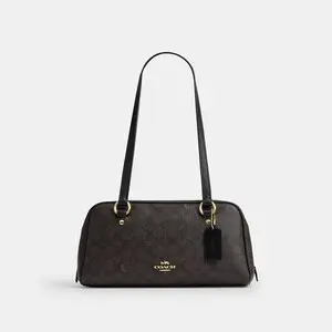 COACH OUTLET Sydney Shoulder Bag In Signature Canvas - Gold/walnut/black