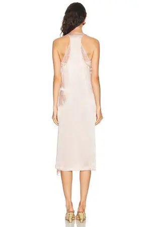 MAISON MARGIELA Lace Slip Midi Dress In Rose