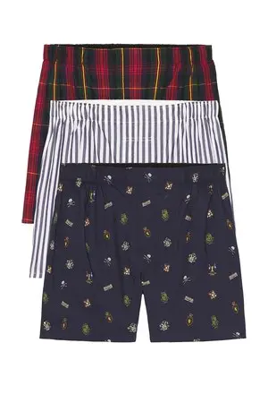 Polo Ralph Lauren Classic Fit Cotton 3 Pack Woven Boxers - Multi