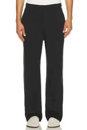 SKIMS Waffle Straight Leg Pant In Black - Onyx