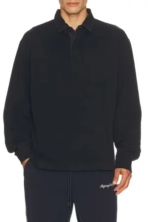 Reigning Champ Heavyweight Jersey Standard Rugby Shirt In Blue - Navy
