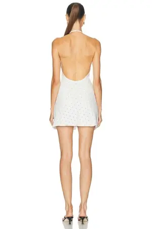 Miu Miu Cady Sangallo Dress In White