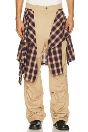 We11Done Shirt Wrapped Pants In Brown