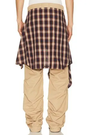We11Done Shirt Wrapped Pants In Brown
