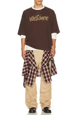 We11Done Shirt Wrapped Pants In Brown