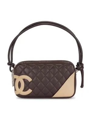 Chanel Calfskin Cambon Pochette Shoulder Bag In Black - Brown