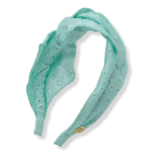 Lilly Pulitzer® Side Bow Knotted Eyelet Headband - Mint Condition