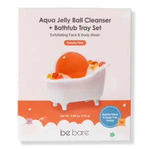 BE BARE Aqua Jelly Ball Cleanser Peachy Pink Bathtub Tray Set - One-color