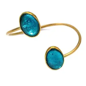 LALA SALAMA Turquoise Bangle - Gold
