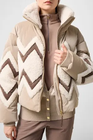 Bogner Vaya Down Ski Jacket - Camel/off-white