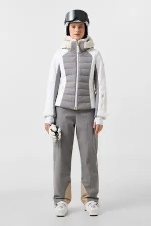 Bogner Linn Down Ski Jacket - Light Gray/off-white