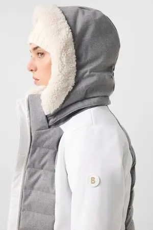 Bogner Linn Down Ski Jacket - Light Gray/off-white