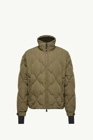 Moncler Bramans Diamond Quilted Short Down Jacket - Green