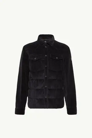 Moncler Gelt Corduroy Down Shirt Jacket - Blue