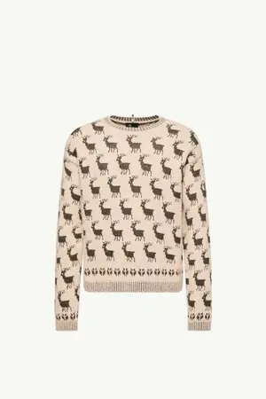 Moncler Moose Jacquard Alpaca & Wool Blend Sweater