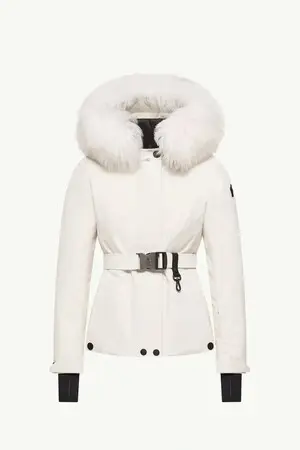 Moncler Laplance Gore-tex® Shearling-trimmed Hooded Insulated Ski Jacket - White