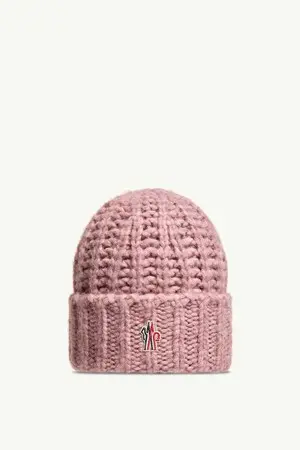 Moncler Alpaca Blend Rib Knit Beanie - Pink