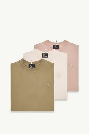 Moncler Logo Patch Cotton Blend T-shirt - Green