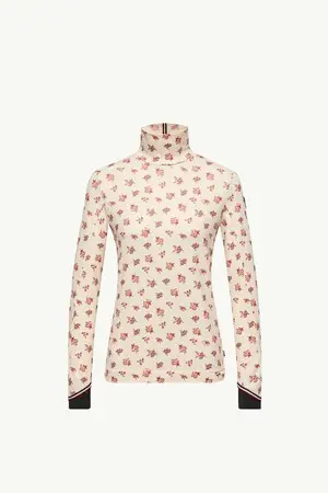 Moncler Floral Print Turtleneck - White