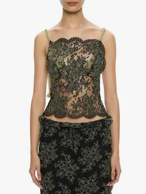 Christopher Esber Aluna Lace Draped Top