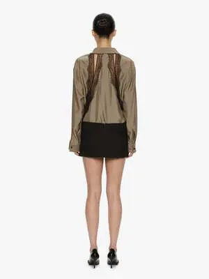Christopher Esber Tuxedo Cummerbund Wool Skirt