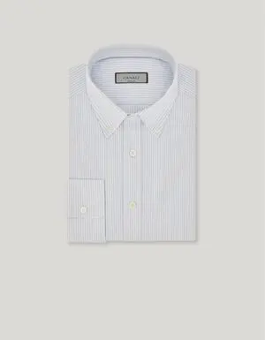 Canali And Light Blue Oxford Cotton Regular-fit Shirt - White