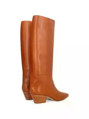 FORTE_FORTE Knee-high Leather Boots - Brown