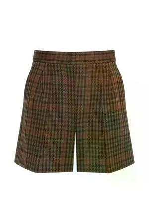 Max Mara Plaid-pattern Tailored Shorts - Brown